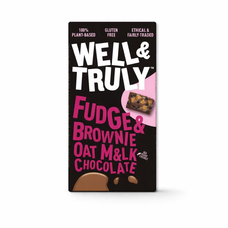 Well & Truly Fudge & Brownie Oat Milk Chocolate 90g – Vegan Town Chocolate